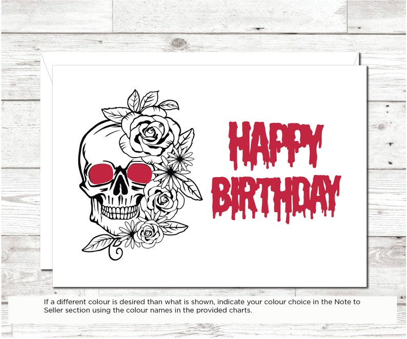 Glittery Skull Birthday Card: Spooky Gothic Celebration - Etsy