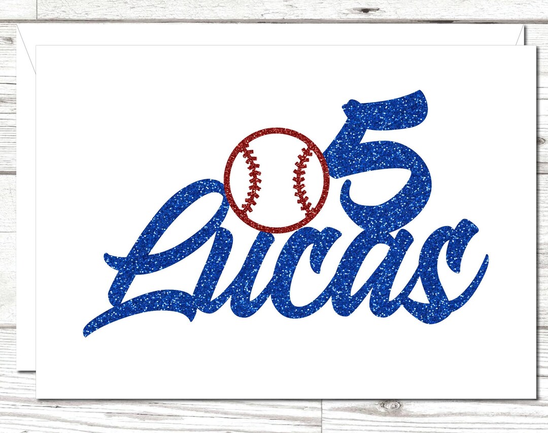 Personalized Baseball Birthday Card: Glitter Name & Age - Etsy