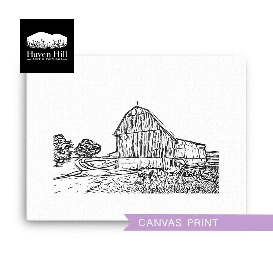 Rustic Barn CANVAS Print Modern Farmhouse Print, Barn Print, Farm Print ...