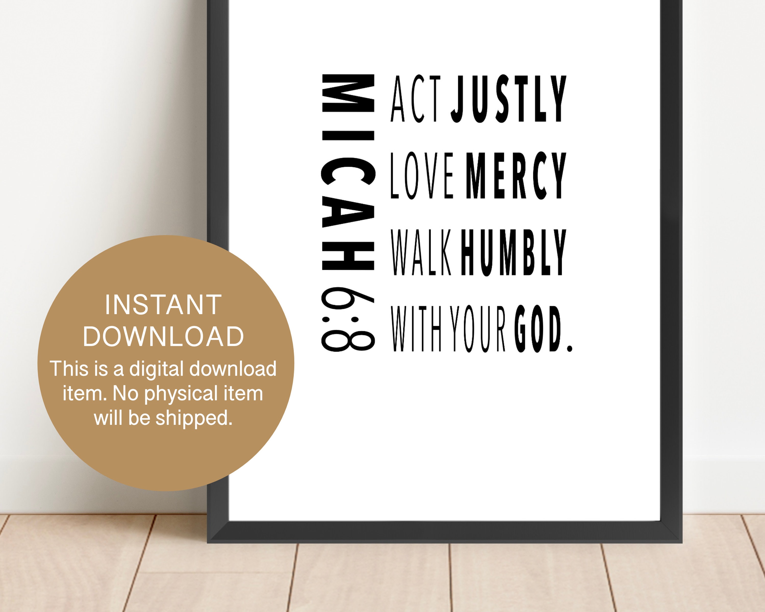 Micah 6:8 | Instant DIGITAL DOWNLOAD , Scripture Verse, Bible Verse ...