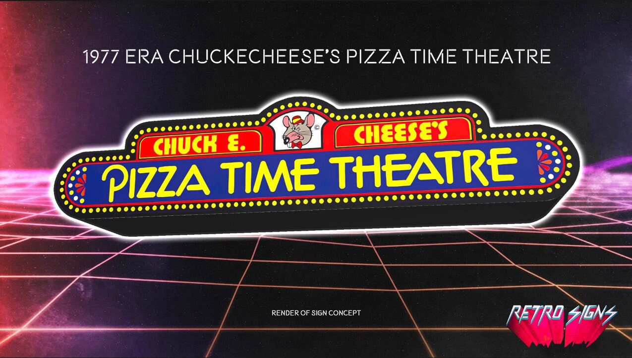 Chuckecheese's Pizza Time Theatre RETRO Circa 1977 Marquee Led Sign ...