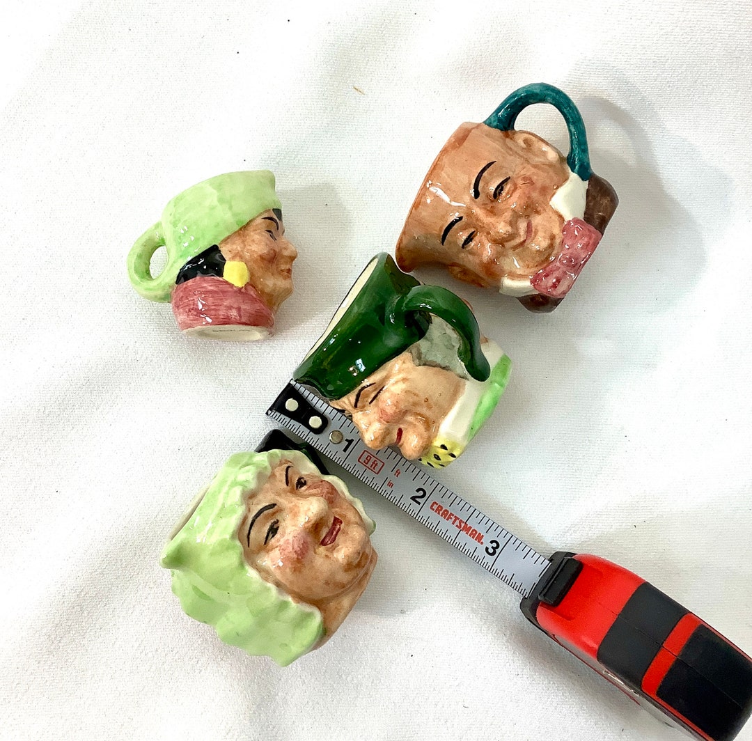 Set of 4 Miniature Toby Jug Artone England, Micawber, Mrs. Gamp, Gypsy ...