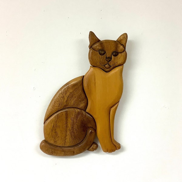 Carved Wood Cat - Etsy