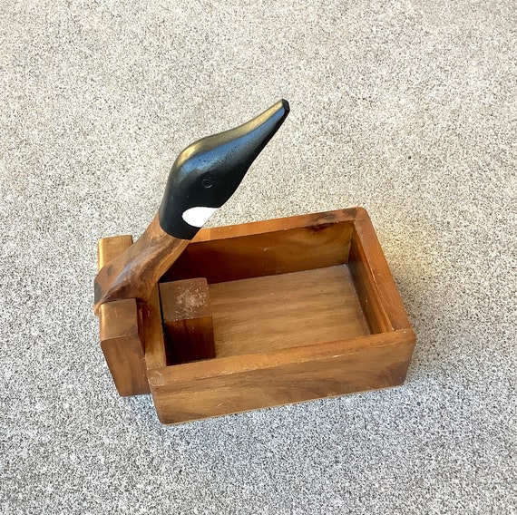 Vintage Wood Duck Nutcracker Box and Shell Catcher Wood - Etsy
