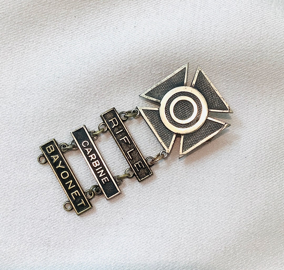 US WW11 Sharpshooter Marksmanship Badge 3 Bars Pin Back - Etsy