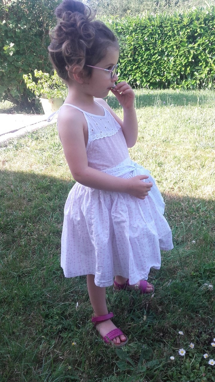 Little Girl Ceremony Dress Cortege Dress Baptism Cotton and - Etsy