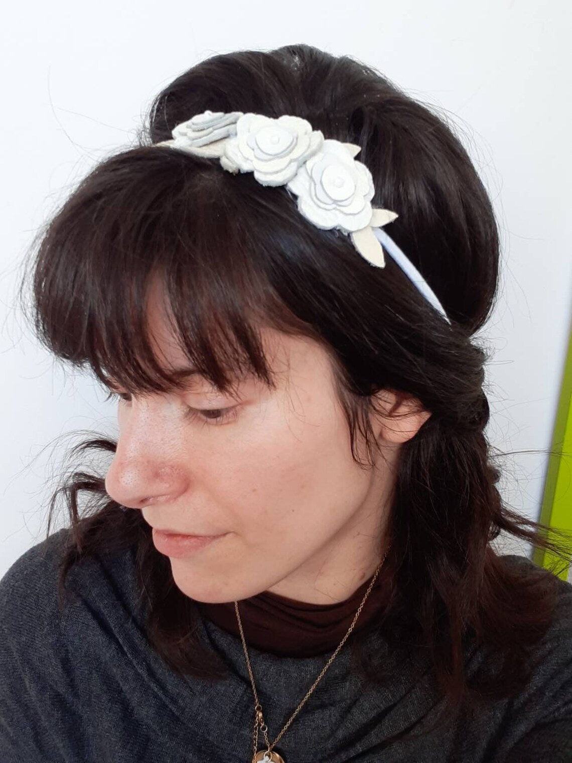 Headband Flowers of Golden and Black Leatherheadband Golden - Etsy