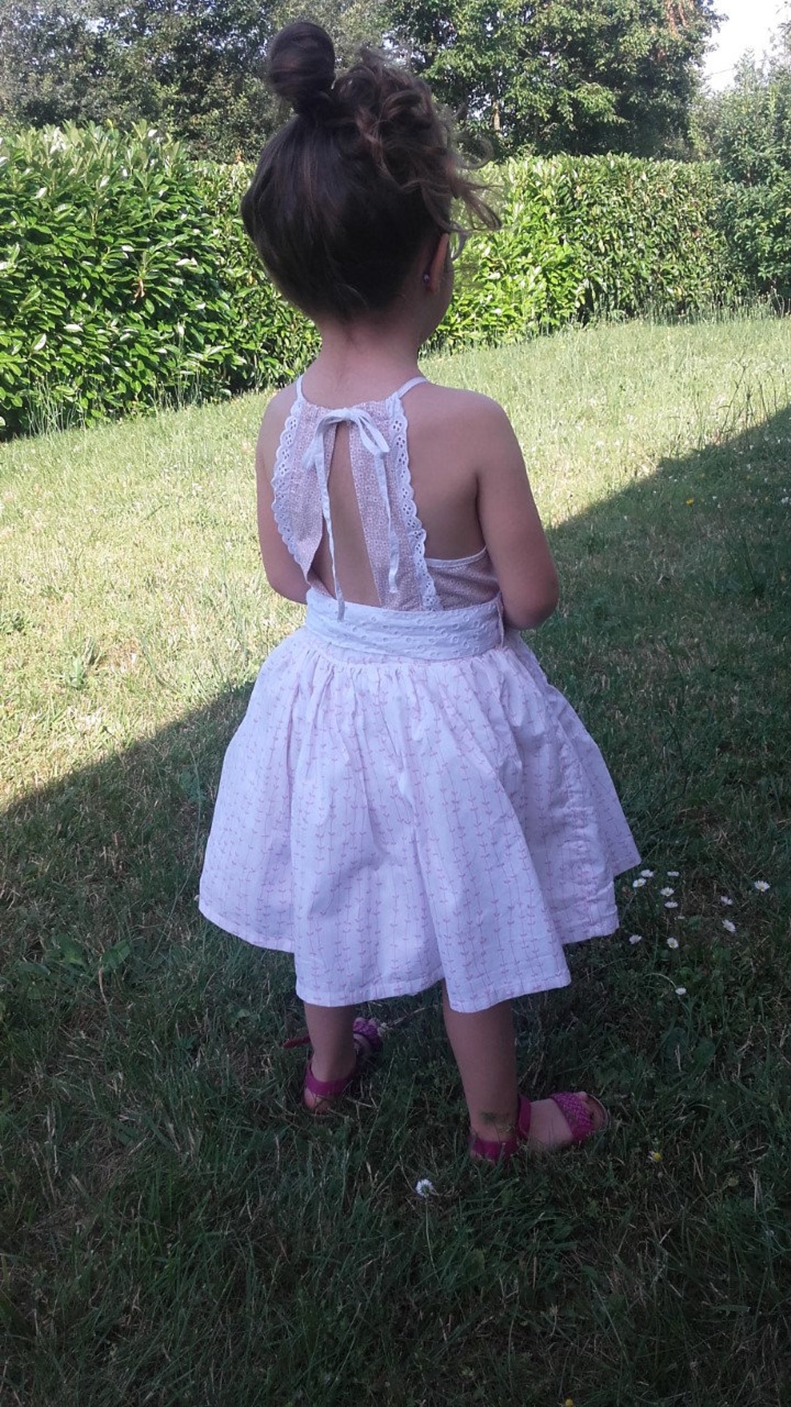Little Girl Ceremony Dress Cortege Dress Baptism Cotton and - Etsy