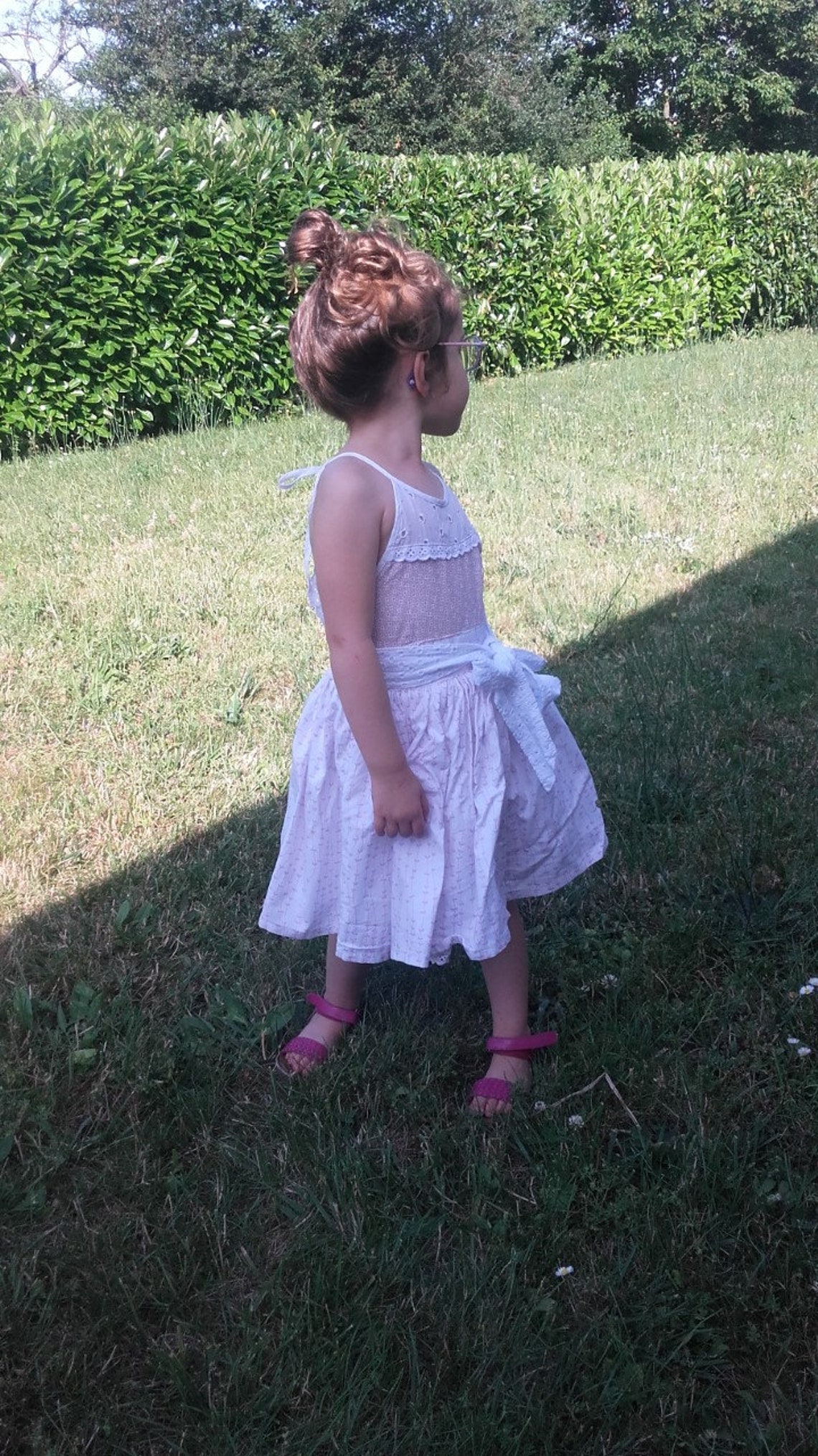 Little Girl Ceremony Dress Cortege Dress Baptism Cotton and - Etsy