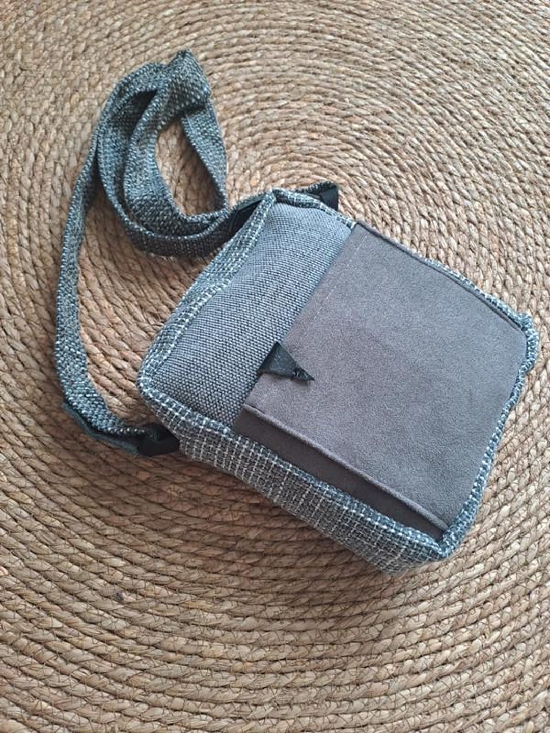 Messenger Saddlebag Gray Man, Strap Strap Man Leather and Dark Grey and ...