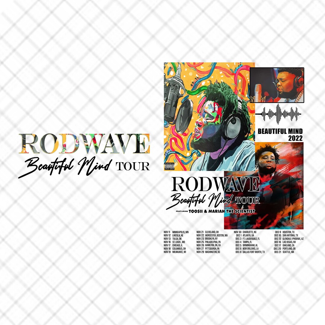 Rod Wave Beautiful Mind 2022 Tour PNG Beautiful Mind Tour - Etsy