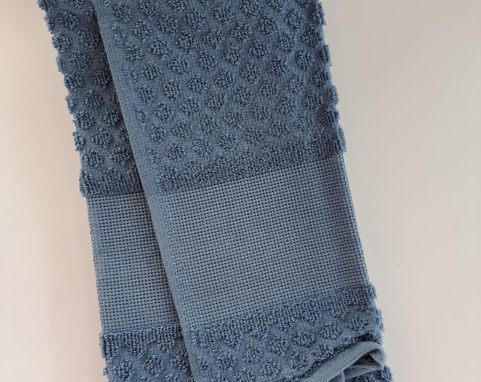 Antique Blue Textured Kitchen Towel With Counted Cross Stitch Insert ...