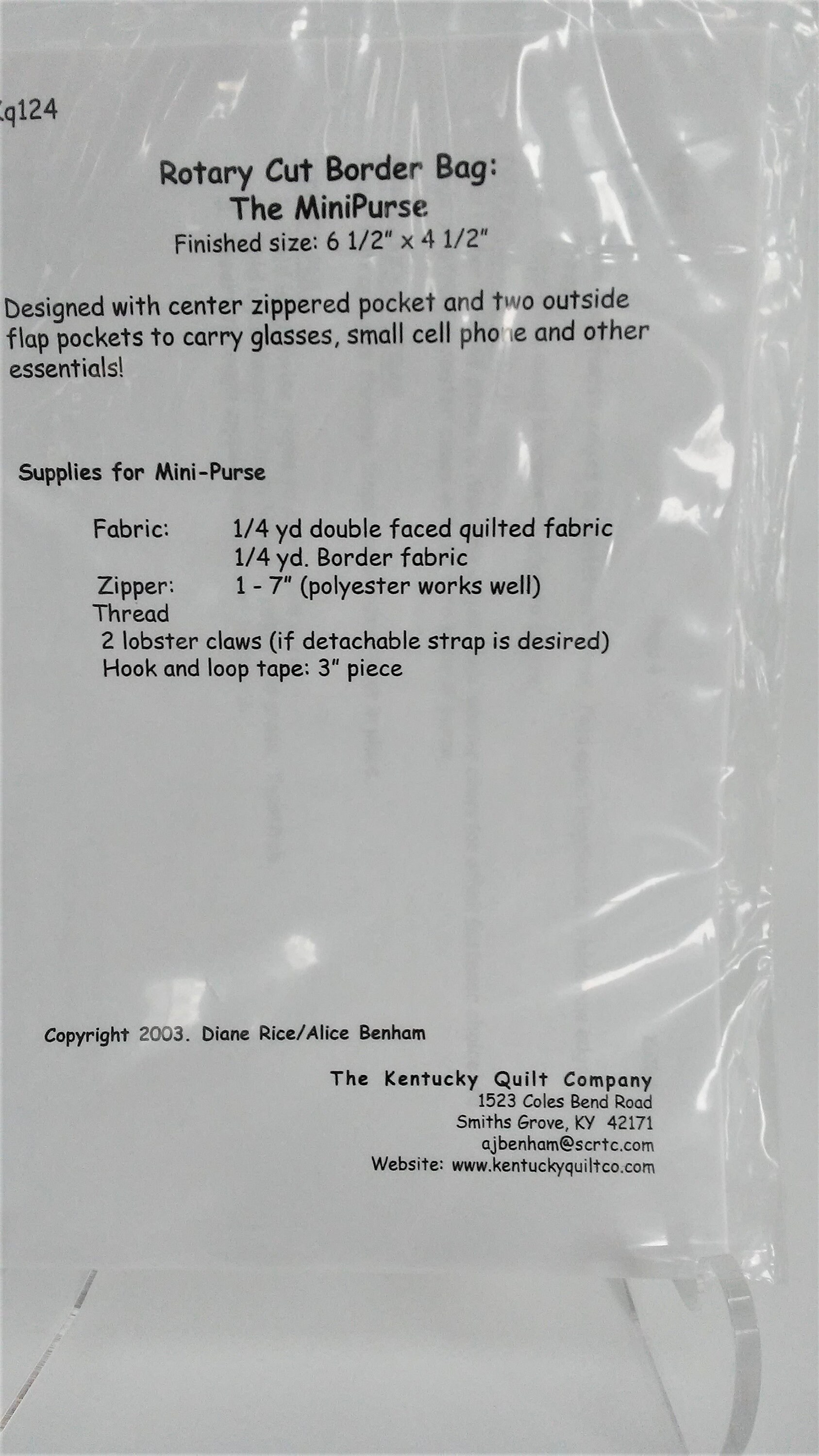 Rotary Cut Border Bag Mini-purse Pattern - Etsy