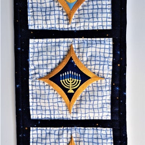 Hanukkah Themed Mini Wall Quilt With Beads - Etsy