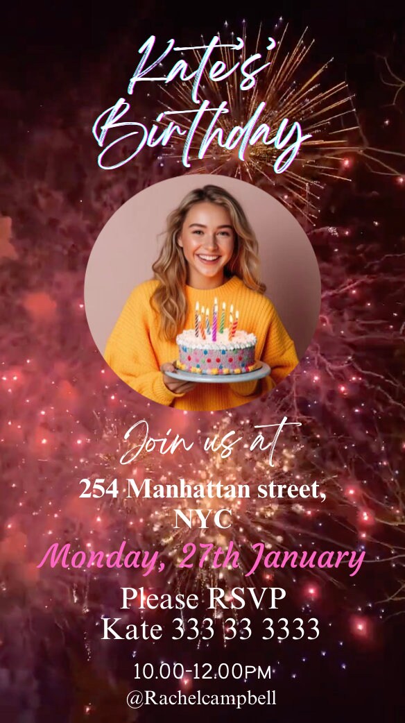 Editable Birthday Dinner Digital Party Invitation, Birthday E-invite ...