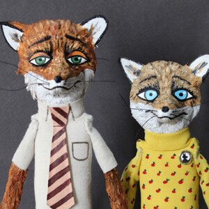 Fantastic Mr. Fox Art Dolls. / two figures original art | Etsy