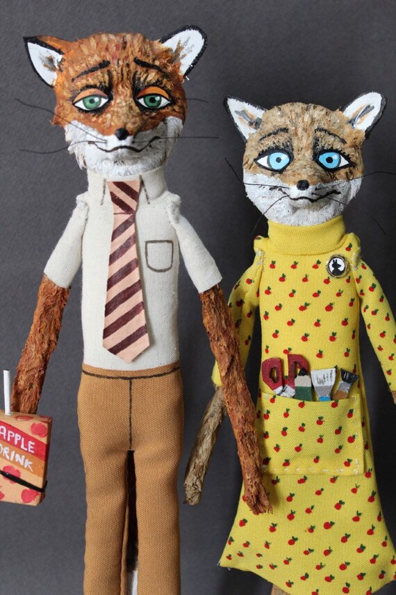 Fantastic Mr. Fox Art Dolls. / two figures original art | Etsy