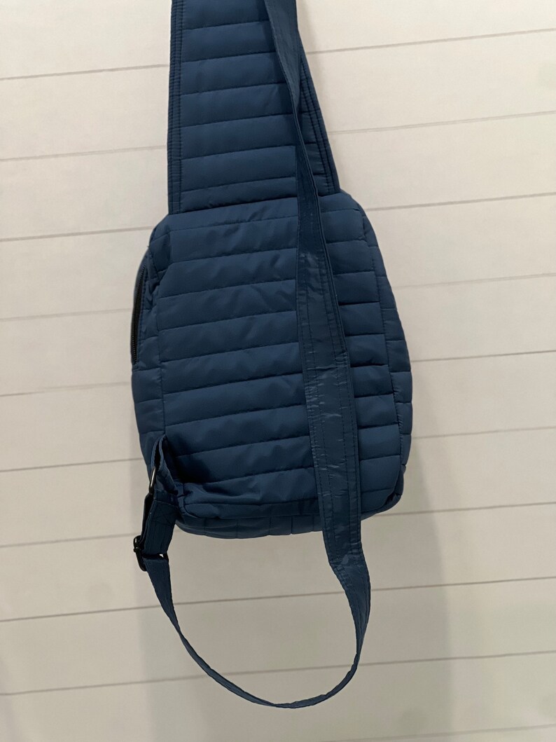 Blue Puffer Backpack Sling Bag - Etsy