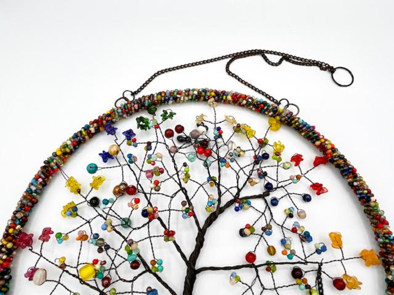 Beaded Hanging Tree of Life Dream Catcher Wire Wrap Miniature Beads 12. ...