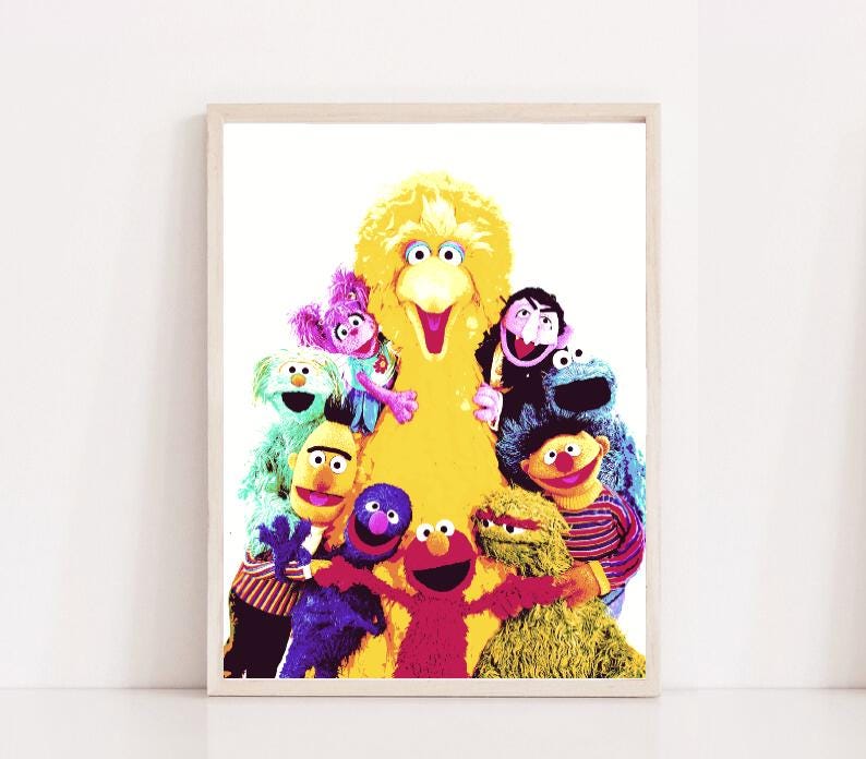 Sesame Street Gang Vivid Colors Digital Print - Etsy
