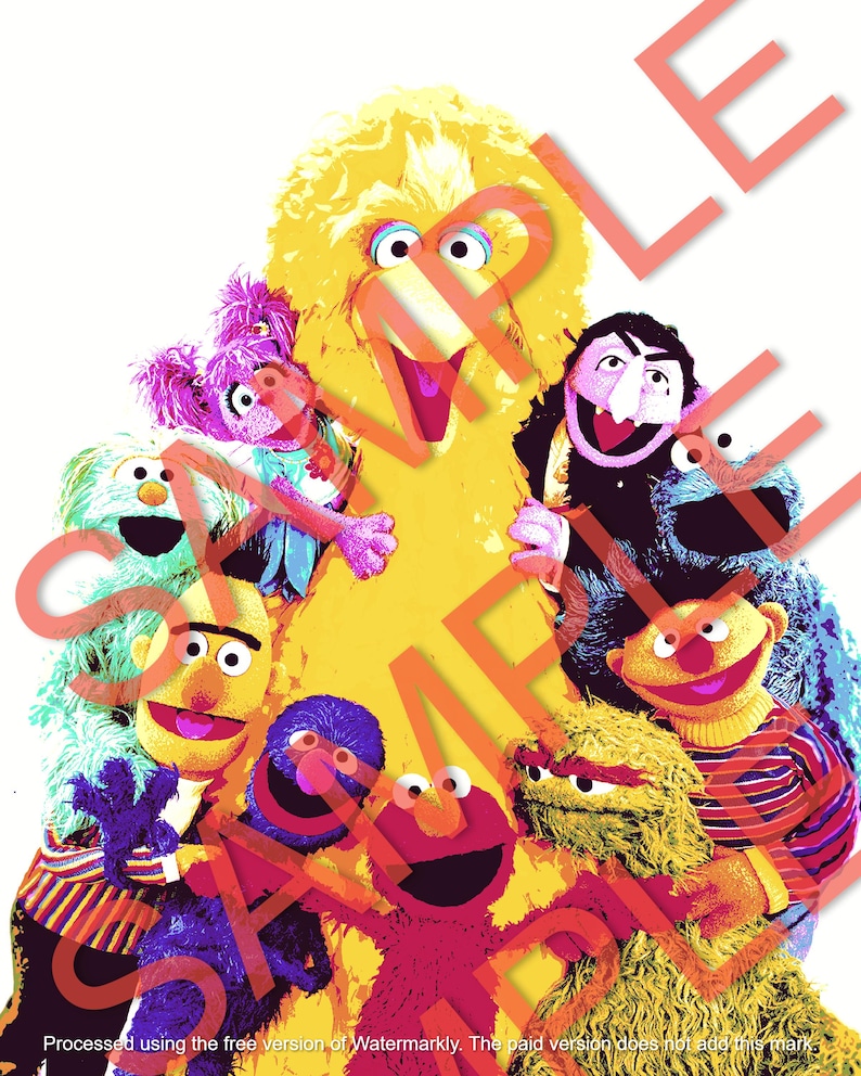 Sesame Street Gang Vivid Colors Digital Print - Etsy