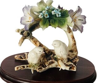CAPODIMONTE PORCELAIN FLOWER Italy Figurine Sculpture Italian Art ...