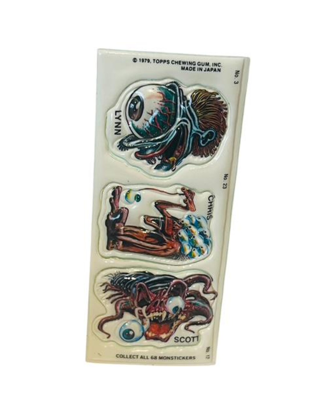 Topps Gum 1979 Monster Puffy Stickers Decal Vtg Horror Japan Lynn Scott ...