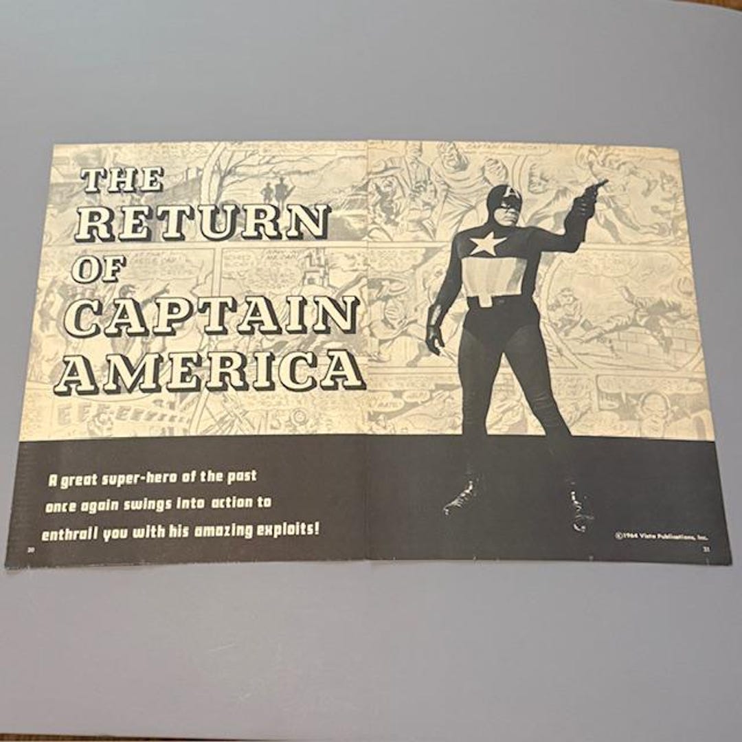 Vintage Print Ad 1964 Screen Thrills Magazine Captain America Avengers ...