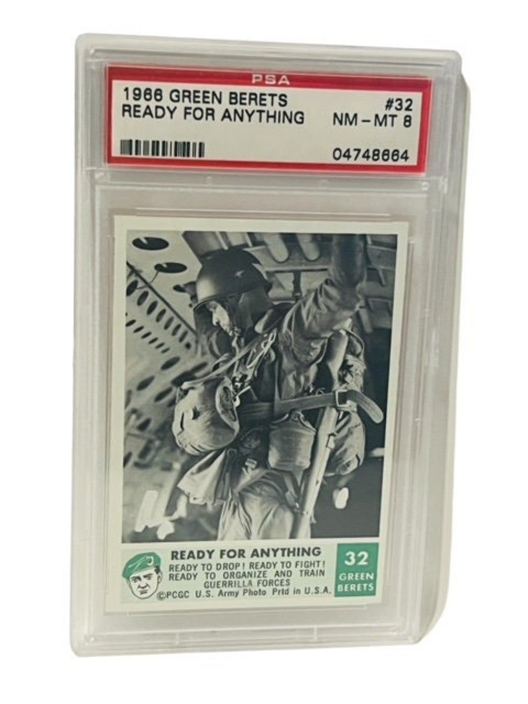 Green Berets 1966 Military Trading Card PSA 8 Ready Anything #32 Army ...