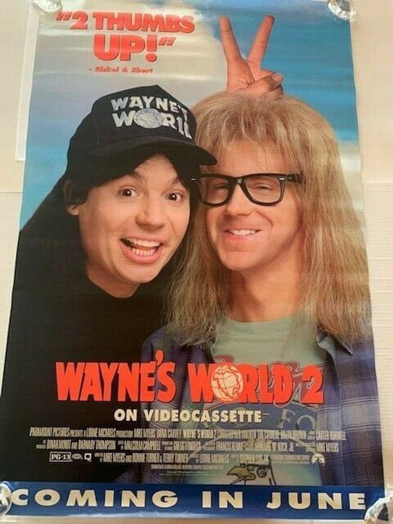 Movie Theater Cinema Poster Lobby Card Vtg 1993 Waynes World 2 Mike ...