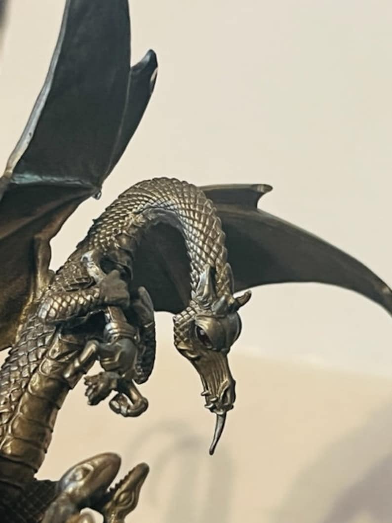 Pewter Dragon Figurine Magic Wizard Spoontiques Rawcliffe SIGNED Tom ...