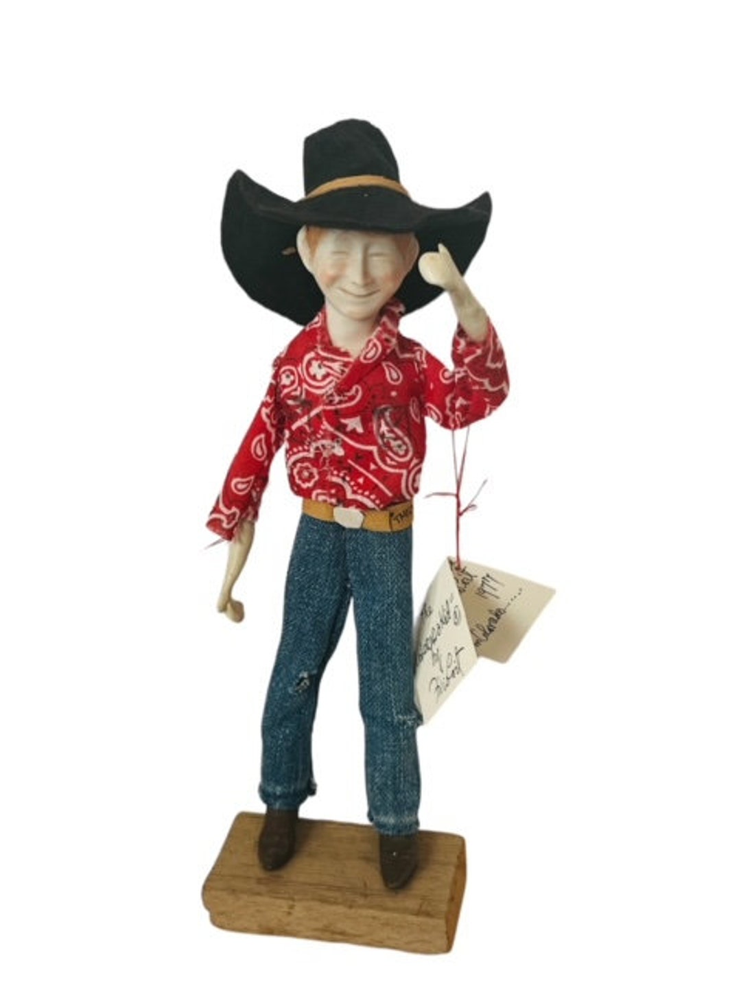 Filis Coit Signed Art Doll Vtg Colorado Artist Figure Kid Bronco Cowboy ...