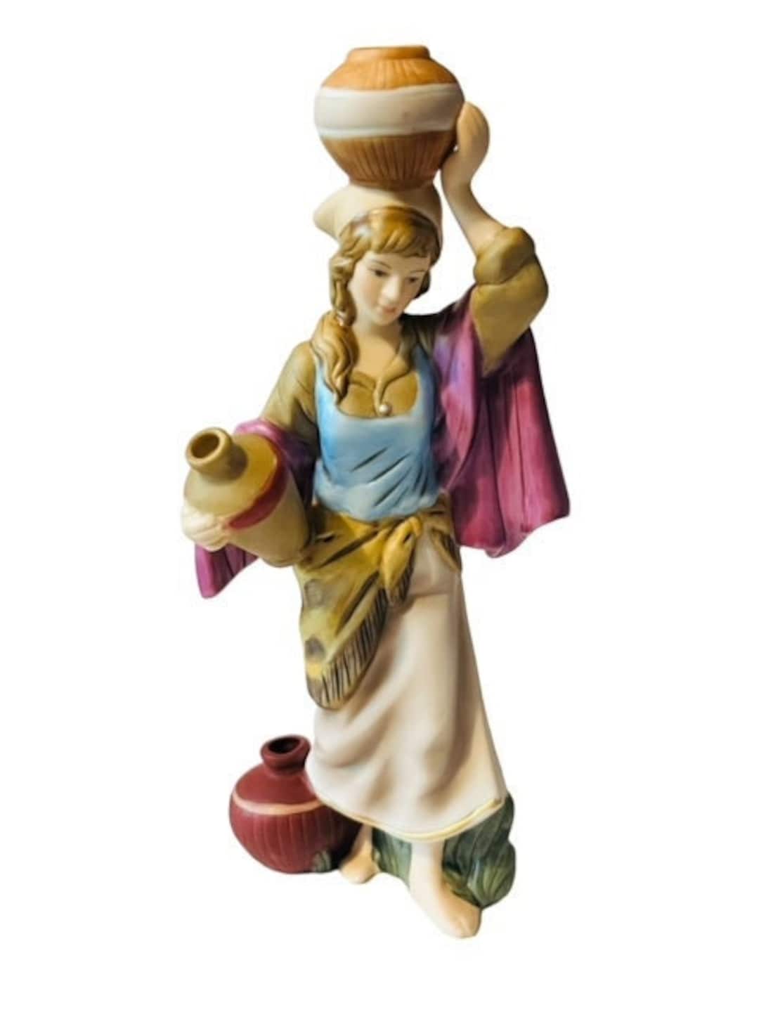 Thomas Kinkade Nativity Figurine Christmas Bountiful Water Barer Woman ...