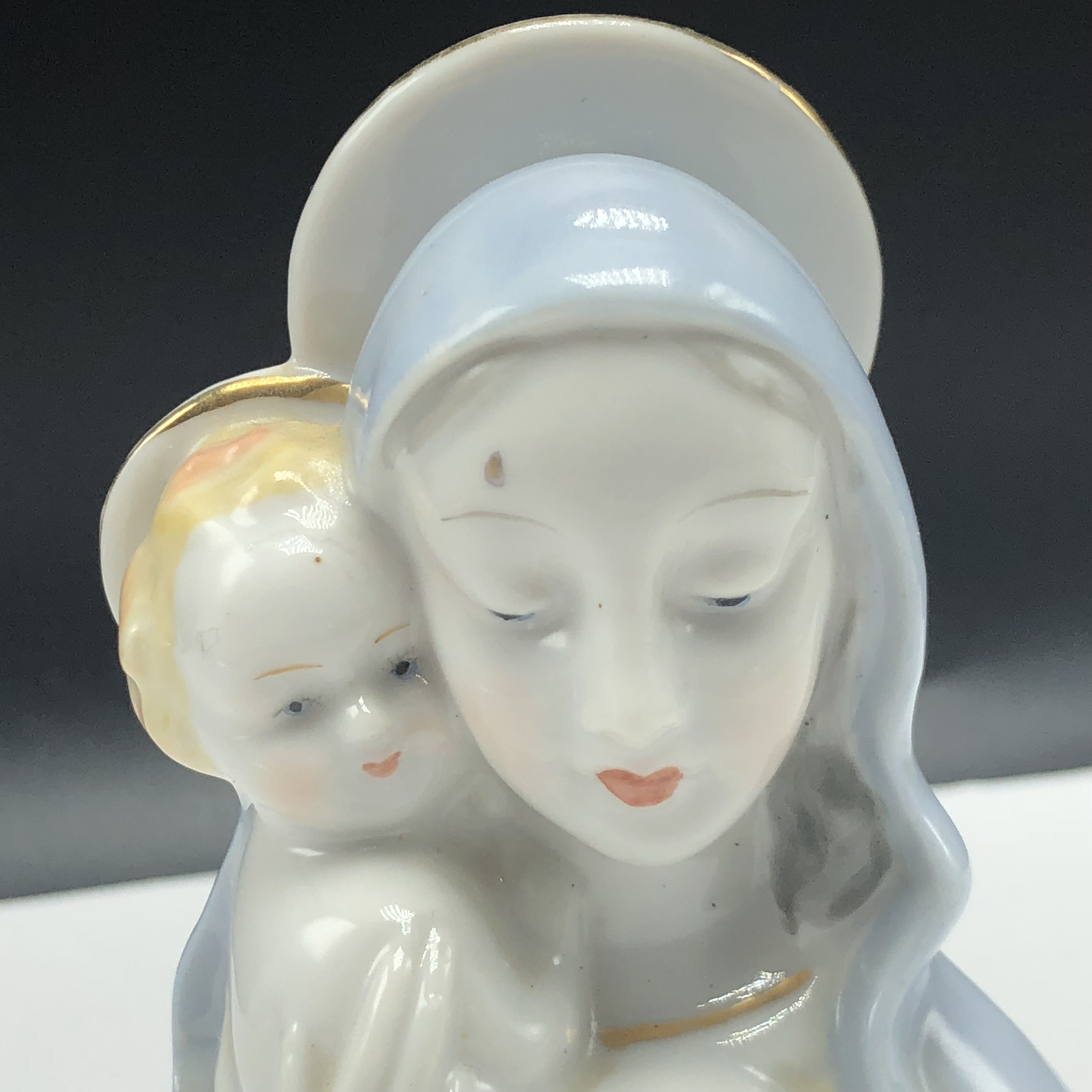 Virgin Mary Statue Vintage Porcelain Figurine Bust Sculpture Etsy