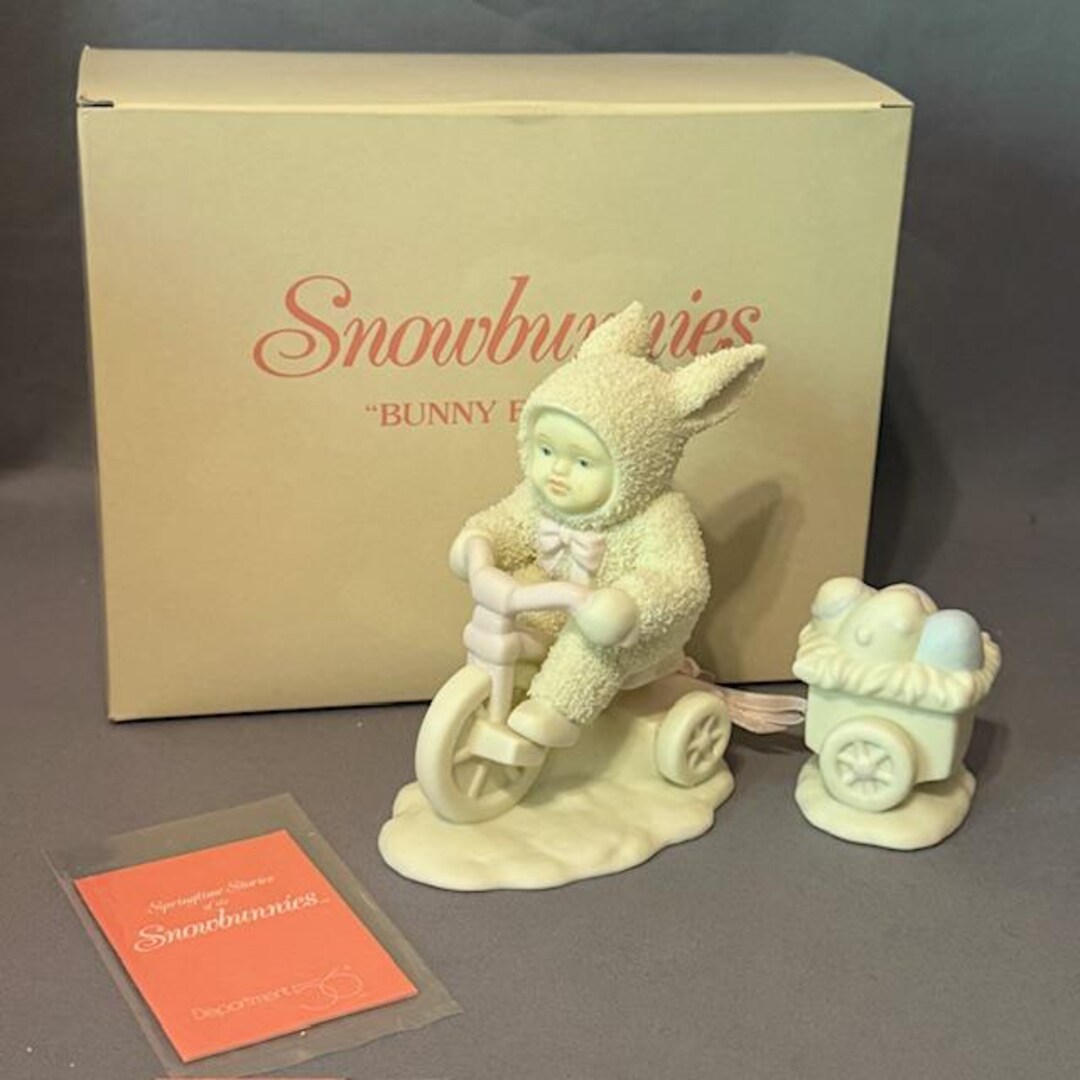 Vintage Snowbunnies Figurine Department 56 Snowbabies Bunny Express Box ...