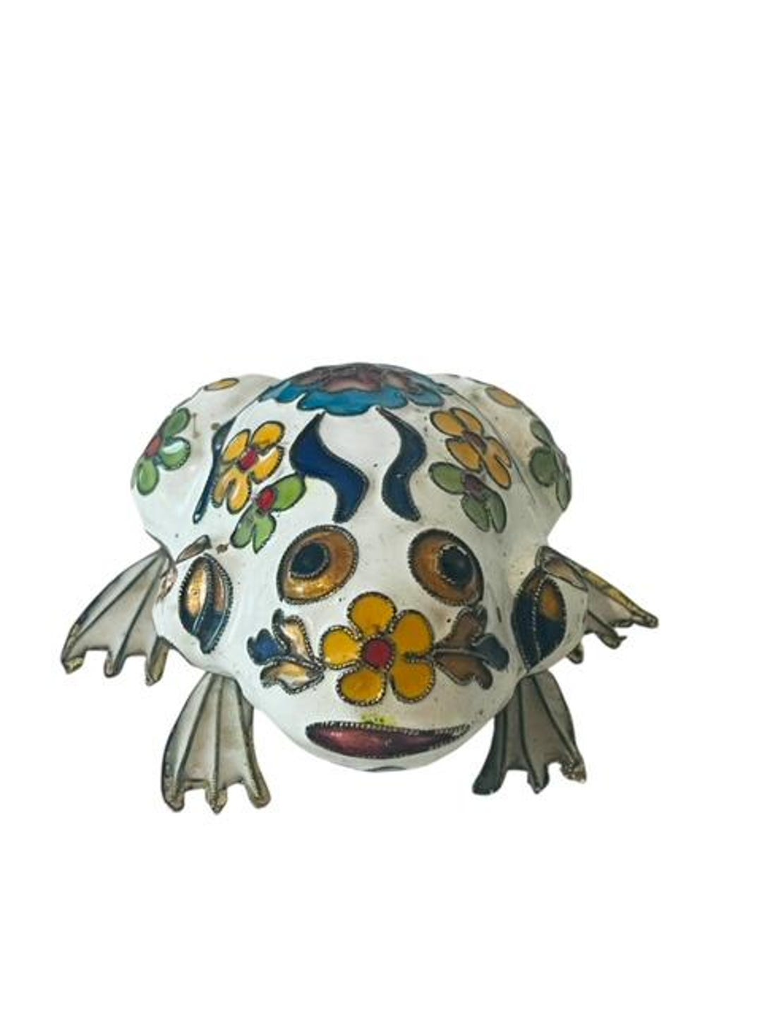 Cloisonne Frog Figurine Vtg Anthropomorphic Toad France French Metal ...