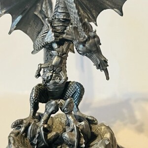 Pewter Dragon Figurine Magic Wizard Spoontiques Rawcliffe SIGNED Tom ...