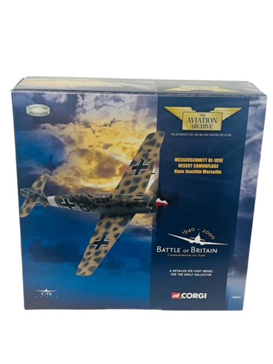 Diecast Metal Airplane Model Military Vtg Plane Box Corgi Messerschmitt ...