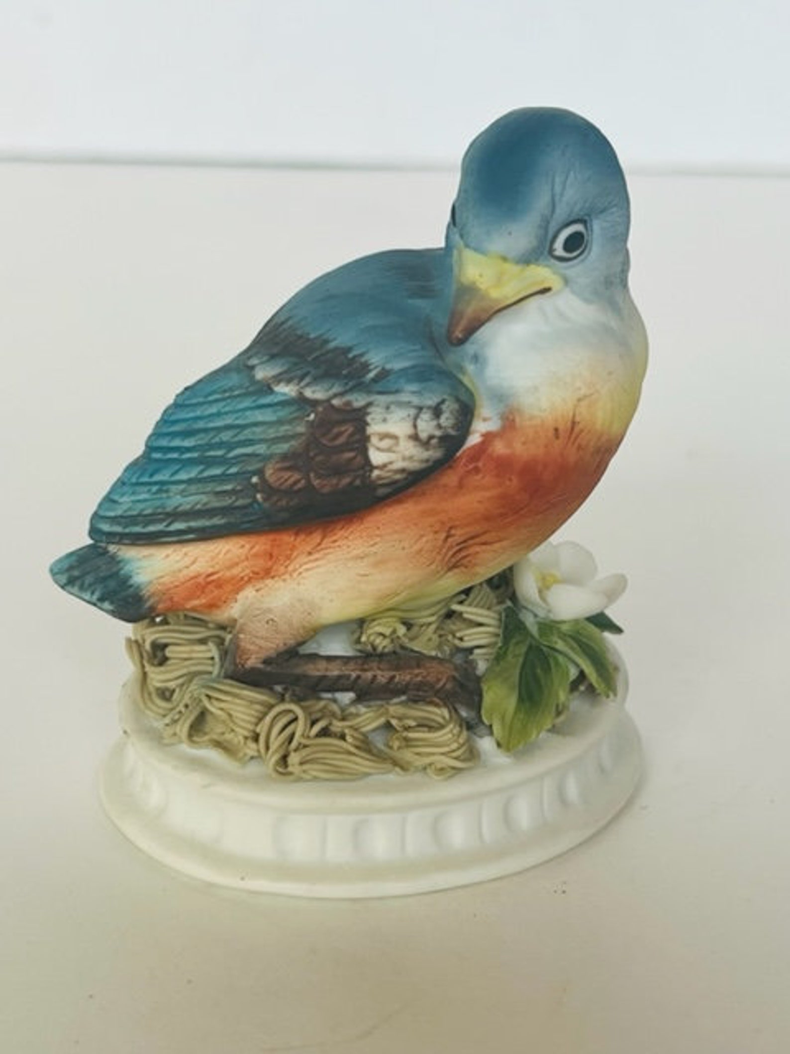 Lefton Eastern Bluebird Porcelain Miniature Figurine Blue Bird Decor ...