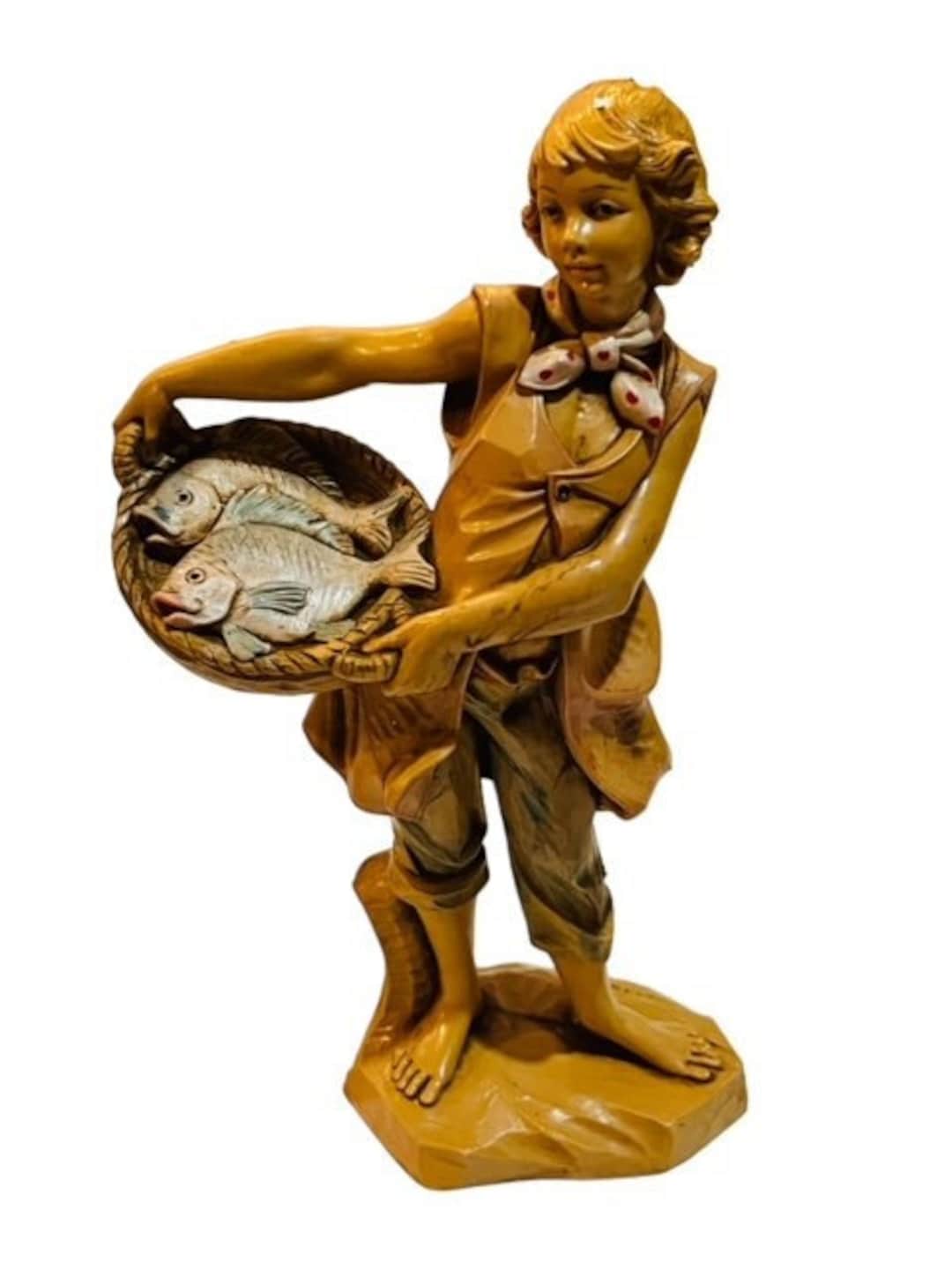 Roman Fontanini Italy Figurine Nativity Christmas Simonelli Fish Basket ...