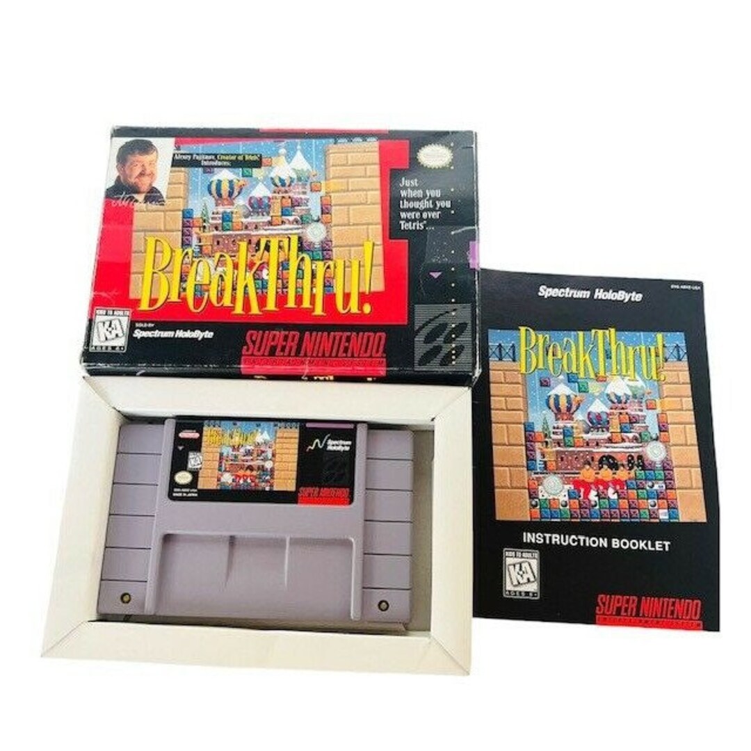 Super Nintendo Video Game Vtg SNES Box Breakthru Break Thru ...