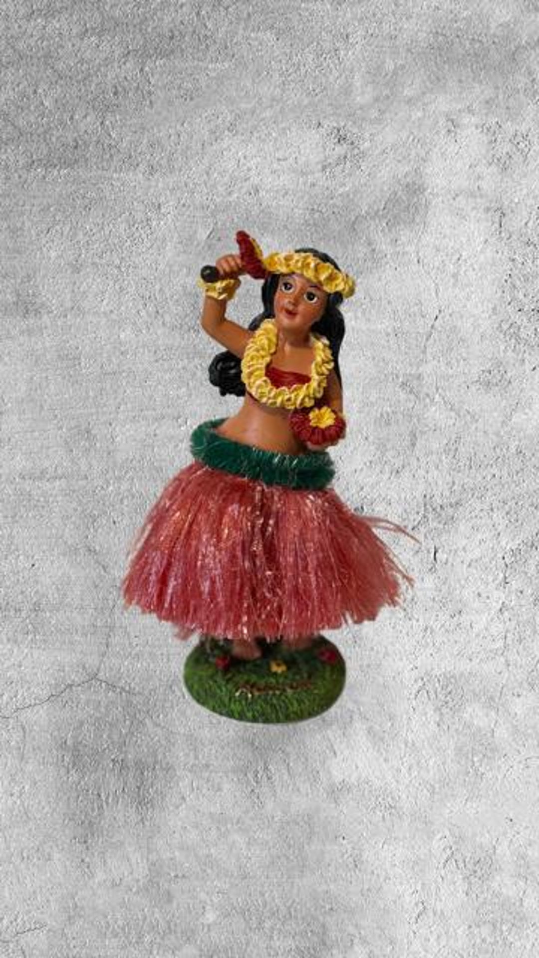 Vintage Hula Girl Car Dash Dancing Figure Bobble Hawaii Tiki Bar Aloha ...