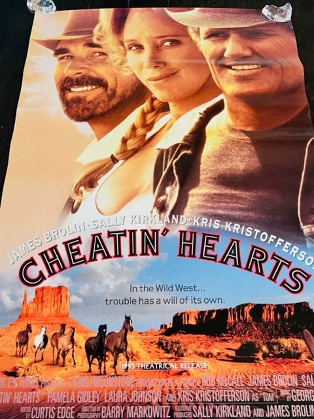 Movie Theater Cinema Poster Lobby Card Vtg 1992 Cheatin Hearts ...