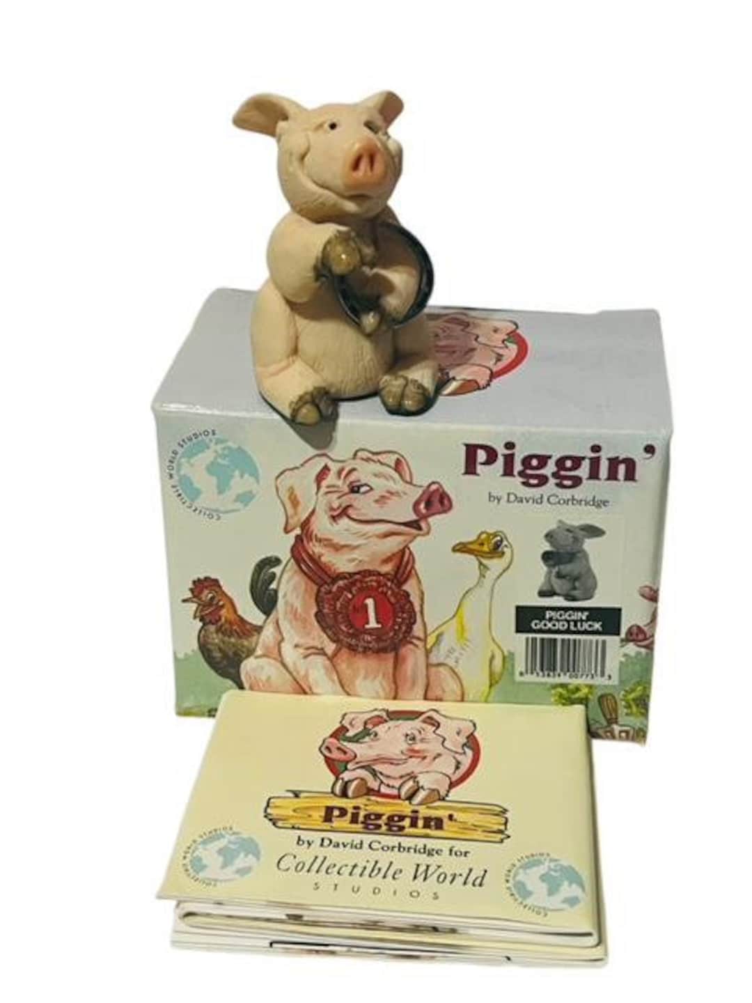 Pig Figurine Anthropomorphic Corbridge Piglet Flambro Piggin BOX Good ...