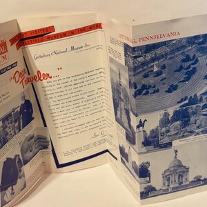Vintage Gettysburg Travel Guide Brochure Ephemera Map Civil War PN ...