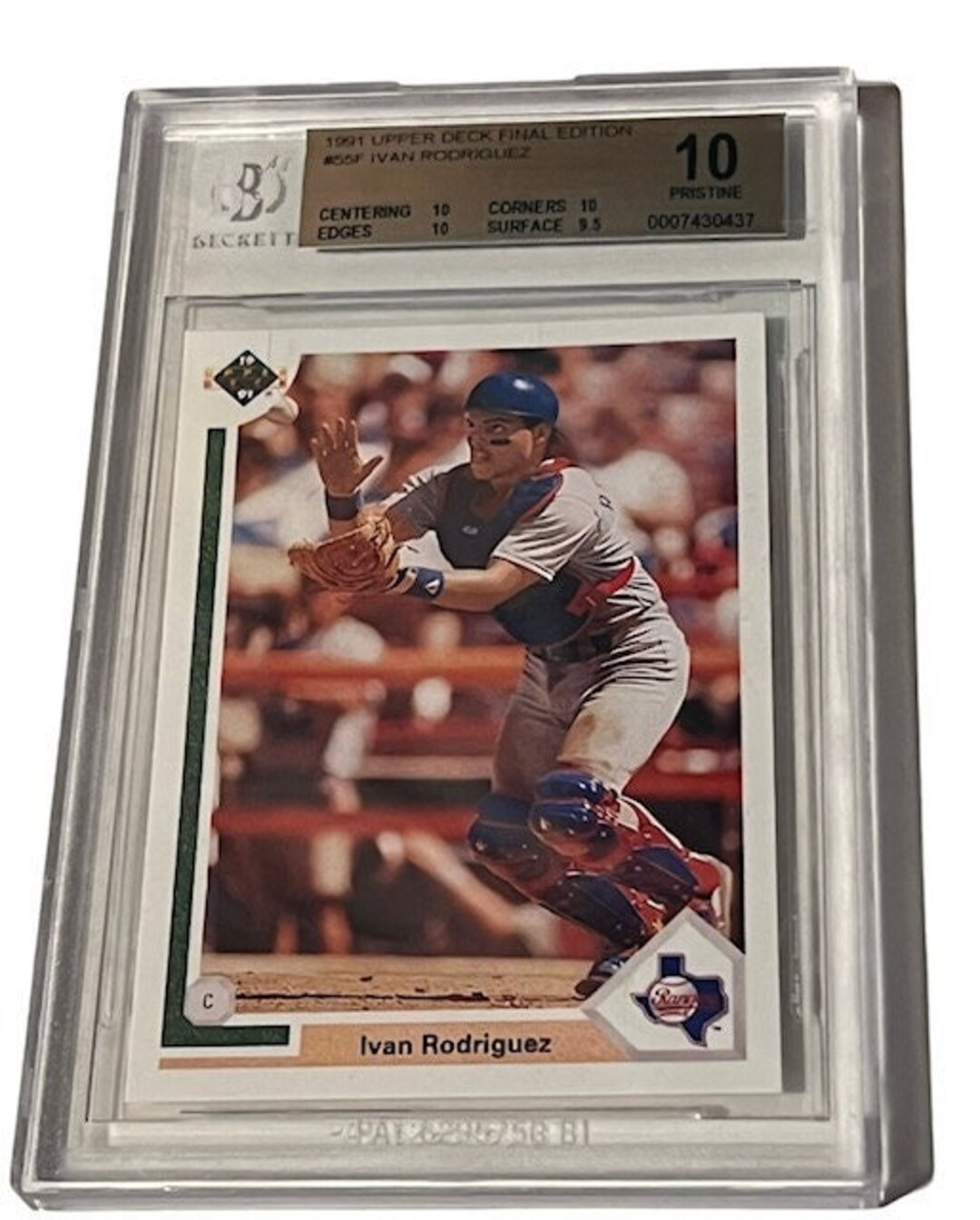 Ivan Rodriguez Pudge Rookie RC 1991 Upper Deck BGS 10 PRISTINE Rangers ...