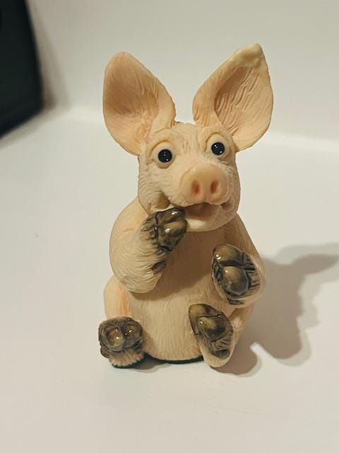 Pig Figurine Anthropomorphic Corbridge Piglet Flambro Piggin BOX ...