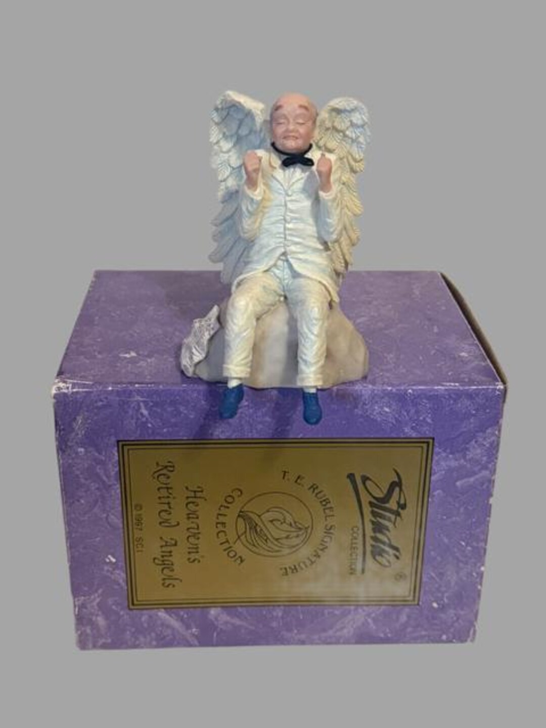 Vintage Heavens Retired Angel Figurine Rubel Studio Grandma Grandpa Mr ...