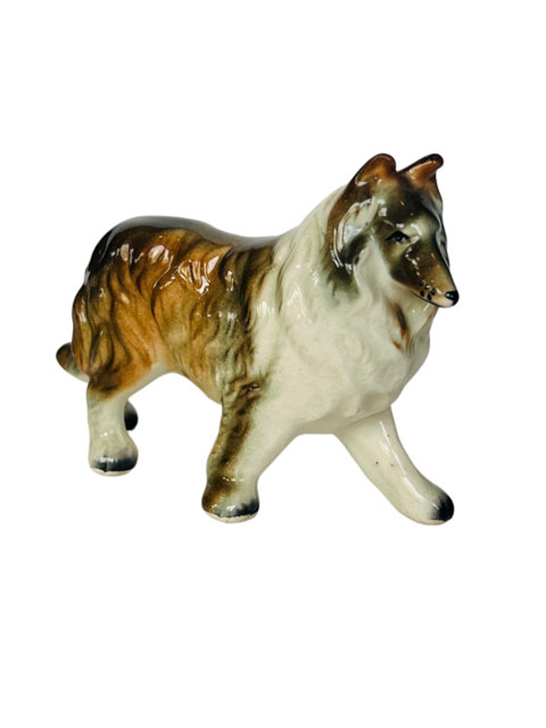 Collie Figurine Puppy Dog Lassie Sculpture Vtg Porcelain Gift Decor ...