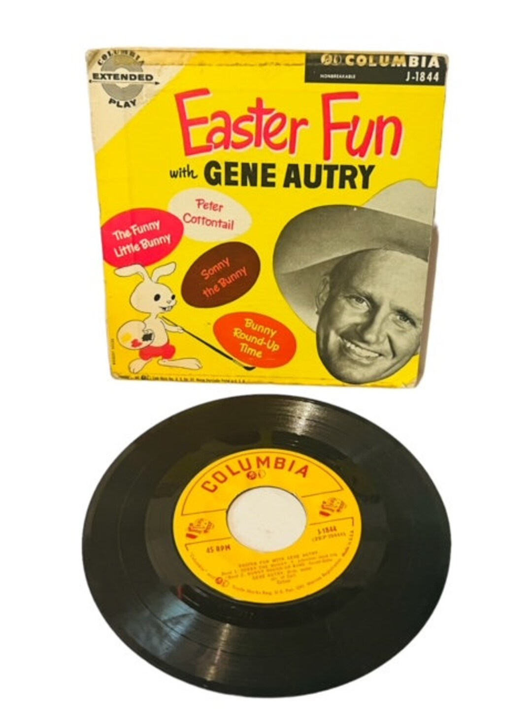 Easter Fun Gene Autry Country Vinyl Record LP Album 45 Rpm 7" Vtg Bunny ...